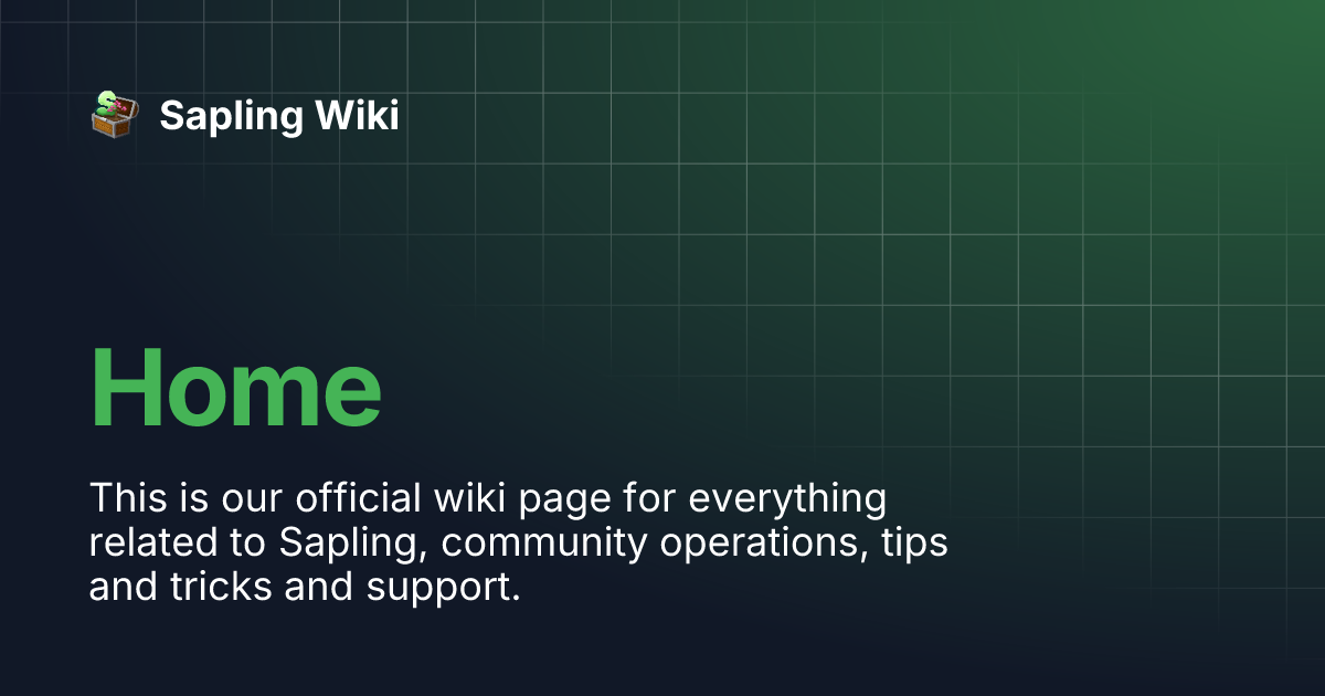 Home | Sapling Wiki